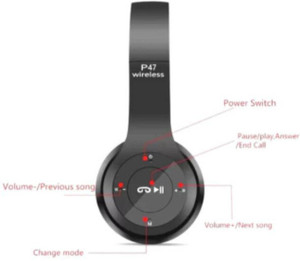 GDS BASE90044-P47 Foldable Slim Wireless Bluetooth Headphone Bluetooth ...
