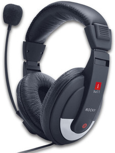 iball Rocky Wired Over Ear Headphones with Mic Bluetooth & Wired Price ...