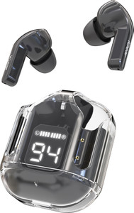 iGear Crystal TWS Earbuds, Transparent Case, LED Display, With ENC ...