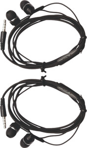 Mobiflicks Hands Free with Mic Wired in Ear Earphones Black Wired Price ...
