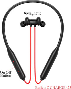 ROKAVO Red Neckband 48 Hrs Battery Backup Wireless Headphone Headset ...