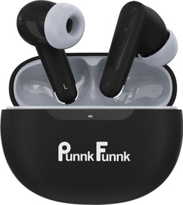 PunnkFunnk Fusion X Black Wireless Earbuds with Deep Bass & Long ...