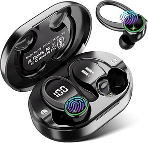 Edyell V5 Earbuds with Earhook, 3D Stereo Sound, 48 HRS Playtime, Touch ...