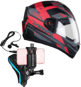 ExpressBuys MotoVlogging Full Face with Chin+Mobile Holder+Mic(Combo ...