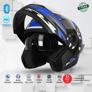 Smart BT D1 FLIPUP BLUE BLACK Motorbike Helmet - Buy Smart BT D1 FLIPUP ...