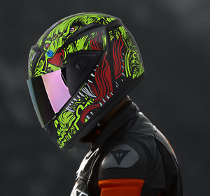 SKULLCAP Full Face ISI Certified Graphic Helmet with Inner Sun ...