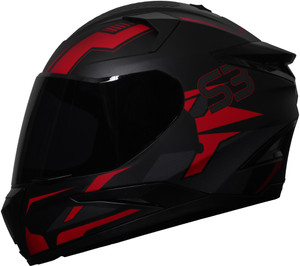 Steelbird SBH-17 Terminator Full Face Graphic Helmet in Matt Black Red ...
