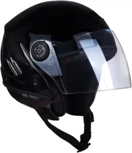 KRC _UNISEX Black Track Half Face Helmet With ISI Certified Motorbike ...