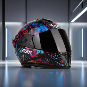 FOROLY Fighter Star ABS Material with Black PC visor Motorbike Helmet ...