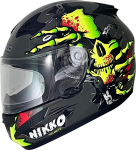NIKKO N-76 II Black Green Full Face Motorbike Helmet - Buy NIKKO N-76 ...