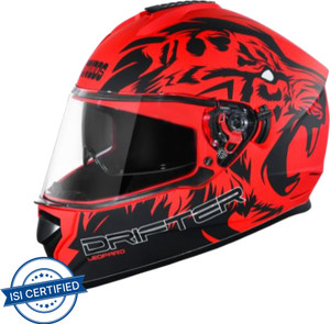 STUDDS Drifter D2 Full Face Helmet with Clear Visor (Matt Red N9, L ...