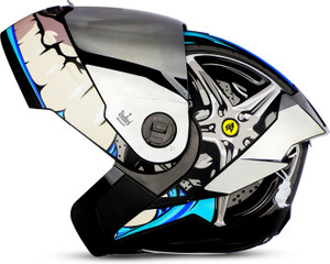 Steelbird SBA-8 Crazy Wheel ISI Certified Flip-Up Helmet for Men and ...