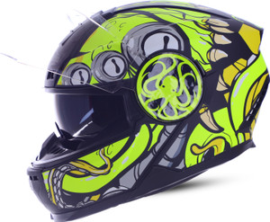 Steelbird SBH-40 Octopus ISI Certified Full Face Graphic Helmet with ...
