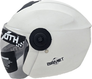 OTH Armet White Half-Face Helmet, ISI Certified High-Safety & Stylish ...