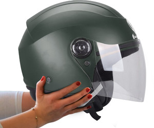 urban carrier ABS Material Open Face Clear Visor Helmet, UV Scratch ...