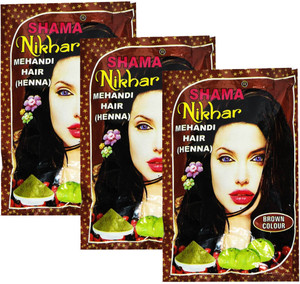Shama Nikhar Brown Henna Hair Colour - Pack Of 3 - Price in India, Buy ...