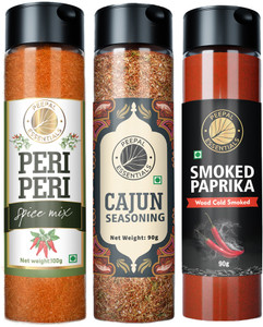 Peepal Essentials Peri Peri Cajun and Smoked Paprika Masala Three ...