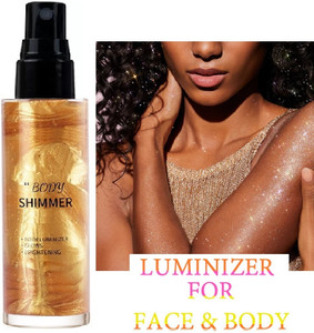 Yuency Gold Illuminator face & body shine Spray Highlighter - Price in ...