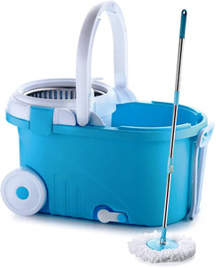 N H Enterprise Removable Wringer Mop Bucket with Wheel, 2 Microfiber ...