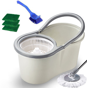 V-MOP Premium White Classic Magic Spin Bucket Mop ( 6 Months Warranty ...
