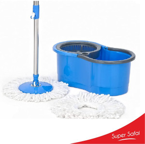 Spotzero by Milton Spin Mop with Bucket Two Refills Mop Set Blue Flat ...