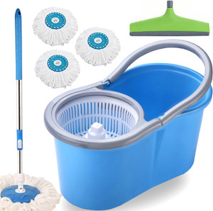 THUNDER FIT START FRESH CLASSIC BLUE PLASTIC MOP BUCKET SET WITH 3 ...