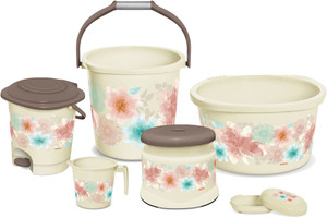 MILTON Oasis Clean Up Bath Set of 6, Ivory 16 L Plastic Bucket Price in ...