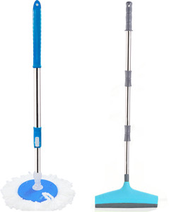 THUNDER FIT START FRESH Classic Spin Bucket Mop Stick Rod Set -Easy to ...