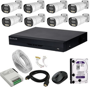 DeckLink 5 MP Full HD CCTV Camera Full Set 8 Bullet Metal Camera 8Ch ...