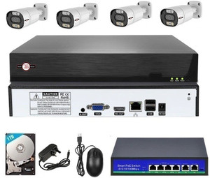 iTS 8Ch HD1080P NVR P2P XMeye App and 4MP AI PoE IP 4 Bullet Camera Kit ...