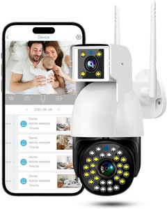 GiftNow Superacam 5MP Dual Lens 4G Sim Base cctv Camera Auto Tracking ...