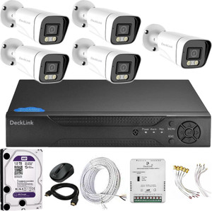 DeckLink 5 MP ColourVu HD Cctv Camera Full Set 5 Bullet Cam, 8Ch HD DVR ...