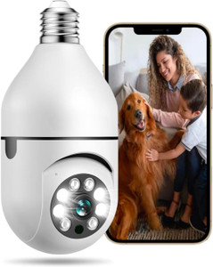 Primate Smart Home Security Bulb Shape 360° Camera 1080p Wireless PTZ ...