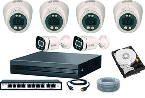 ADS VISION IP 5MP 4 DOME 2 BULLET COLOR VIEW NIGHT VISION WITH MIC Full ...