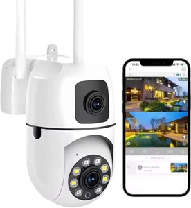 JAXTER Dual Lens Hd 3MP+3MP 1080P 360° Pan & Tilt Home Security Camera ...