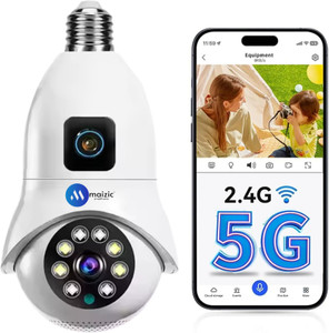 Maizic Smarthome 2 Lens/2 Screen Wi-Fi Bulb CCTV Camera Compatible with ...