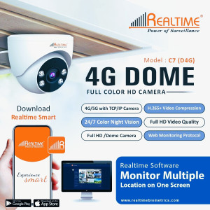 Realtime C7 (D4G) 4 MP 4G/5G Sim Based Dome Camera for Home, Shop ...