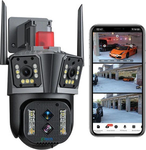 IFITech Wired & WiFi 16MP PTZ Security Camera with Ultra-Wide Angle ...