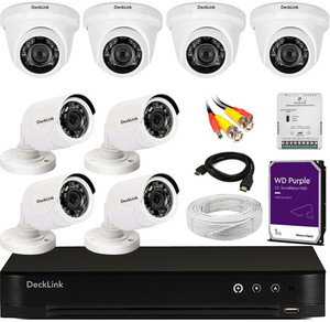 DeckLink 2.4MP Cctv Camera Full Set 4 Dome , 4 Bullet Full HD Day/Night ...