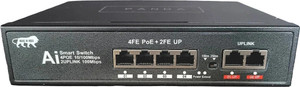 Panda CCTV 4 Port Poe Switch with 2 Uplink For Internet and NVR to ...