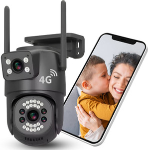 GiftNow Wireless 4MP Dual Lens 4G Sim Base cctv Camera Auto Tracking AI ...