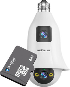 HIXECURE 3MP Dual Lens Bulb WiFi Camera,Pan & Tilt,Two Way Audio,10X ...