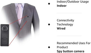 SKY HUB HD Audio and Video CCTV Cam Covert Spy Miniature Button Camera ...