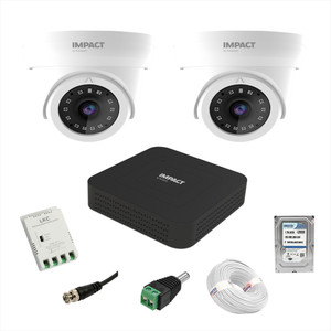 Impact by Honeywell 2MP 2 Dome CCTV Camera + 4 Channel DVR + 1TB HDD ...