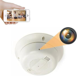 SAFETY NET, SPY CAMERA WiFi Smoke Detecor Indoor Camera Record Live 24 ...