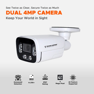 TECHNO SUPPORT 4MP DUAL SMART BULLET CAMERA Security Camera Price in ...