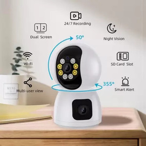 PERAMISYM Ultra HD 360°View WiFi Smart PTZ CCTV Security Camera Dual ...