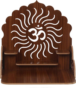 Nexat Wooden Small Om Design Brown Color Pooja Temple, Small Mandir ...
