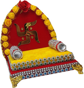 GAYATRI HANDICARFT AND ARTS Swastik Wooden Singhasan for Laddu Gopal ...