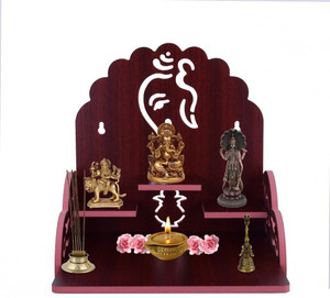 LAKHAJI Beautiful MDF Wooden Temple,Home Temple, Pooja Mandir, Wall ...